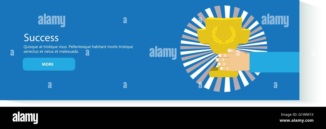 Success banner with business process and success elements isolated ...