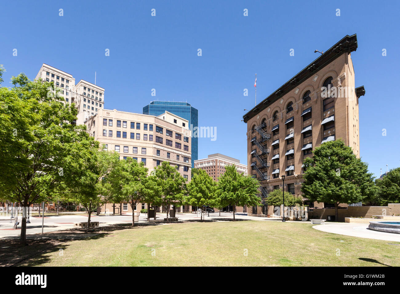 Art Deco buildings downtown in the city of Fort Worth, Texas, USA Stock ...