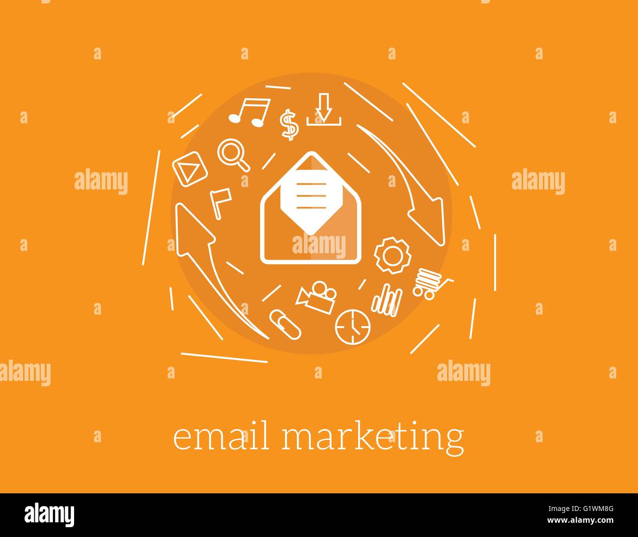 email marketing vector concept illustration icons and mail Stock Vector ...