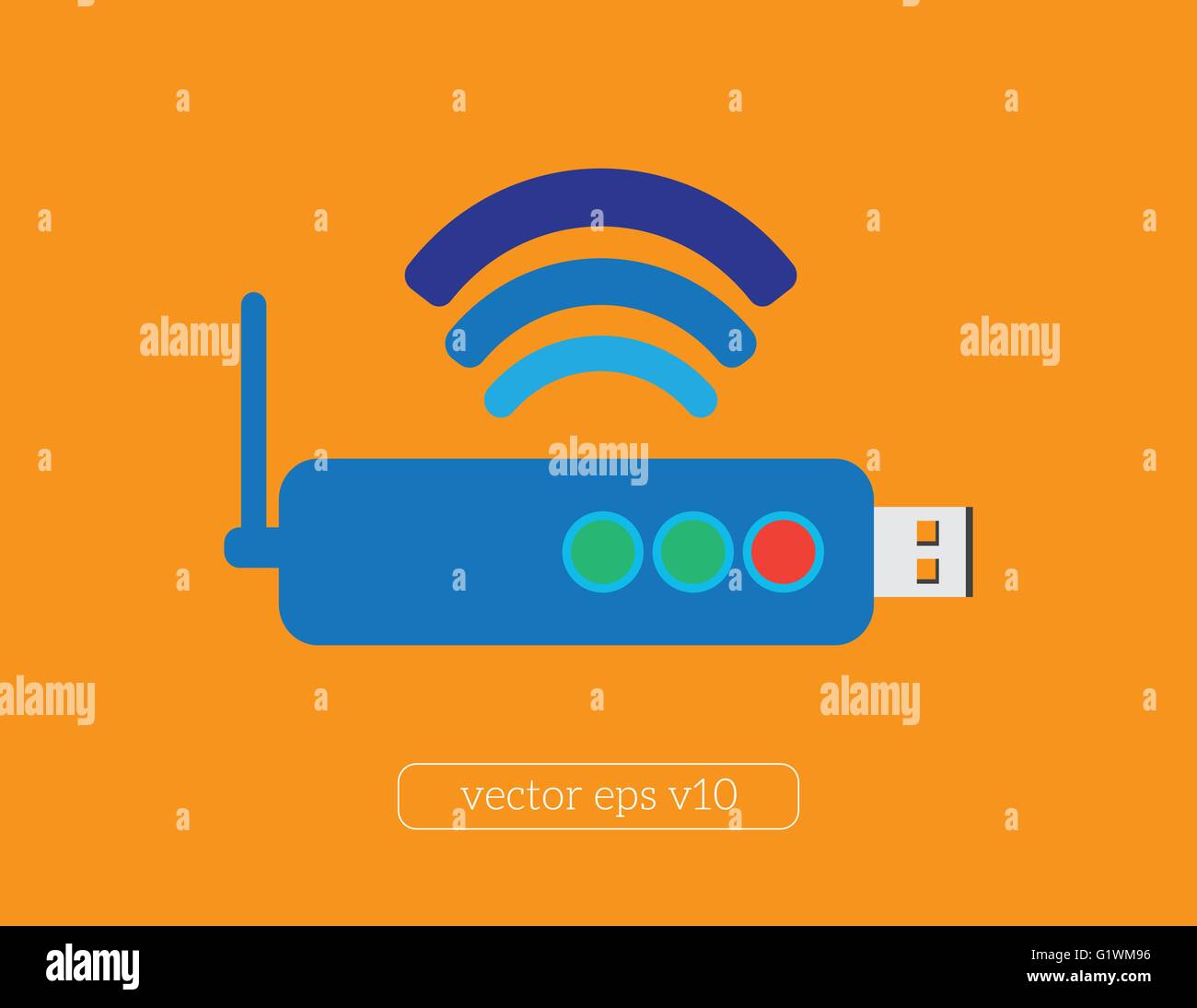 modem hardware, connection icon illustration vector image Stock Vector ...
