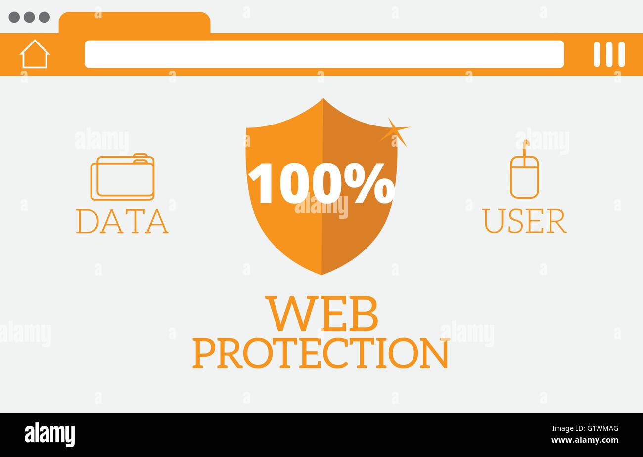 Flat website online safety, data protection, secure connection ...