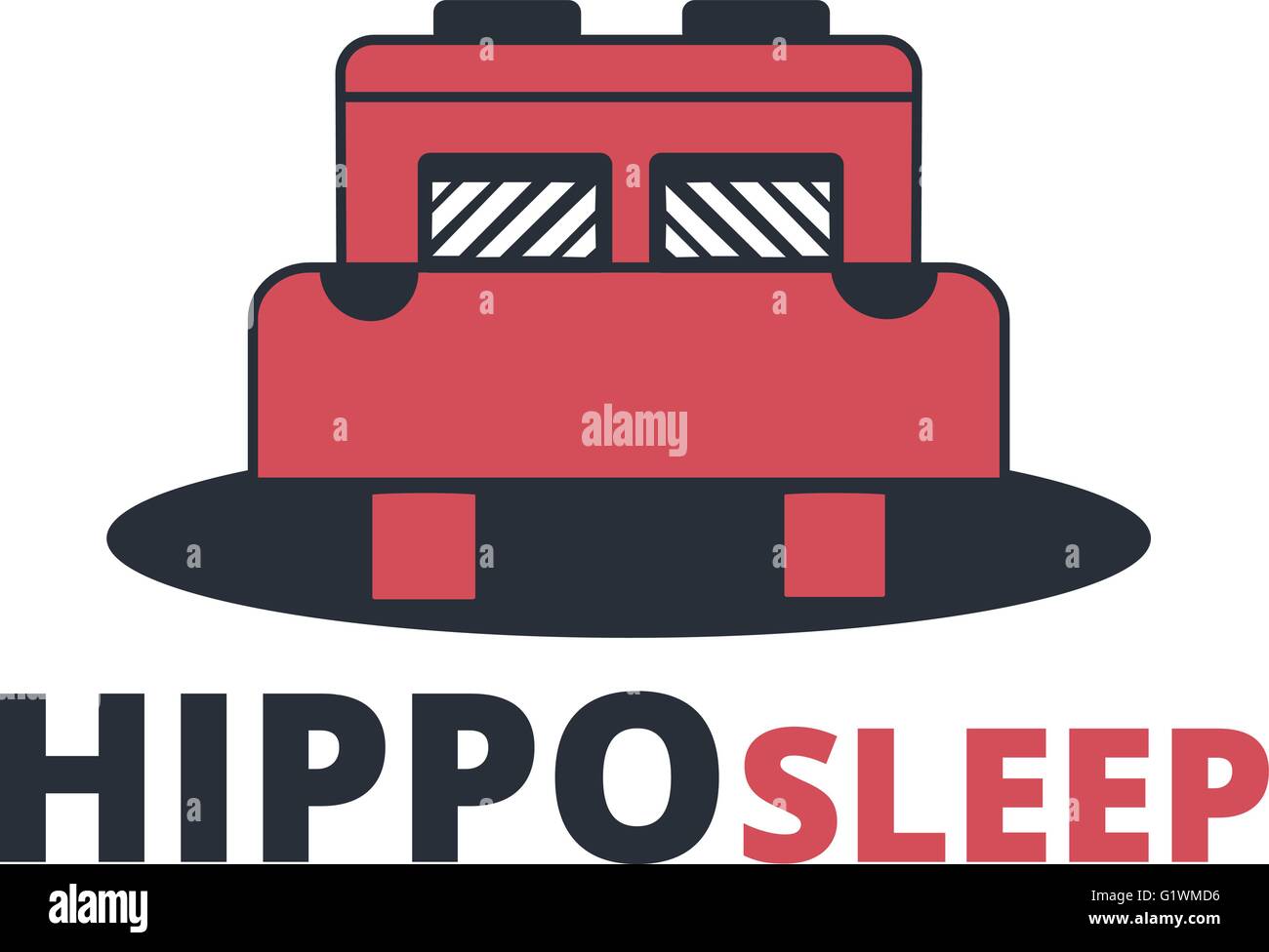 Vector abstract logo template corporate hippo sleep Stock Vector Image ...