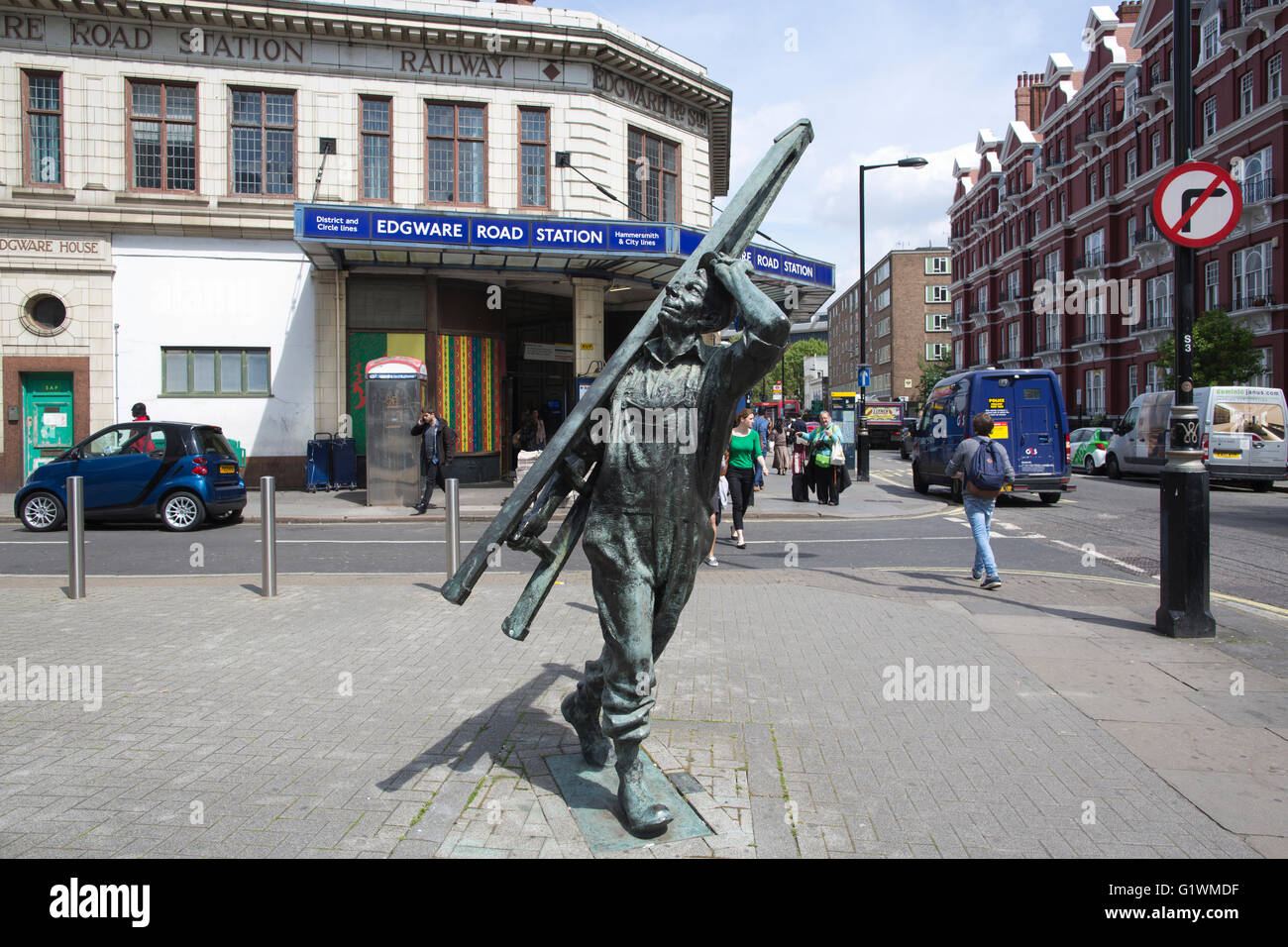 The Window Cleaner sculpture by Allan Sly, outside Edgware Road tube ...