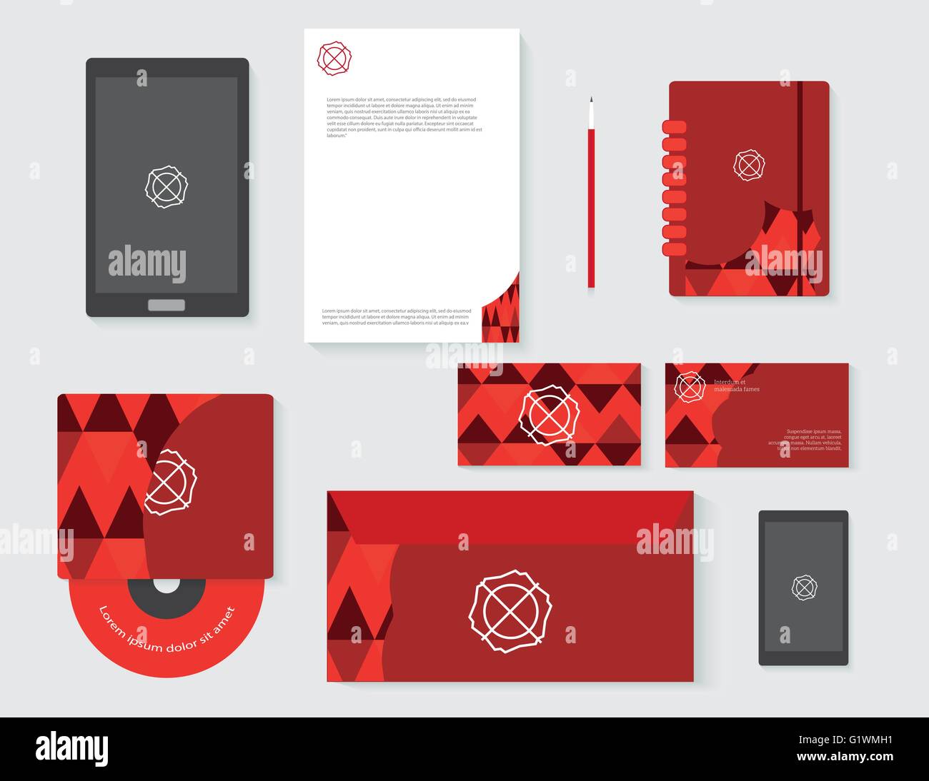 Drawing corporate identity template design Business stationery Stock ...