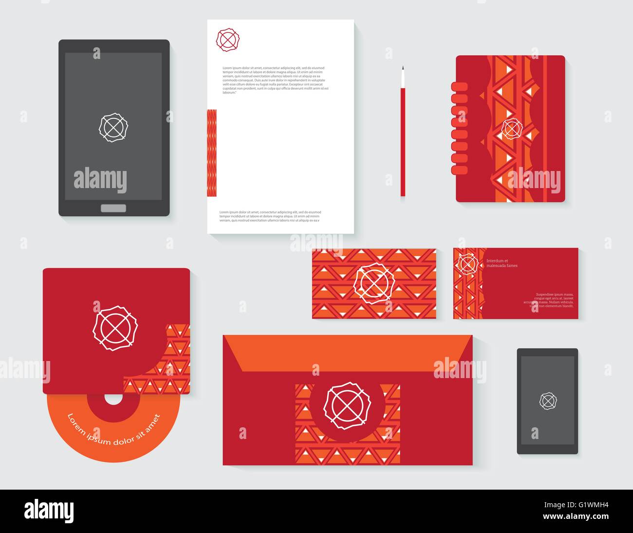 Drawing corporate identity template design Business stationery Stock ...