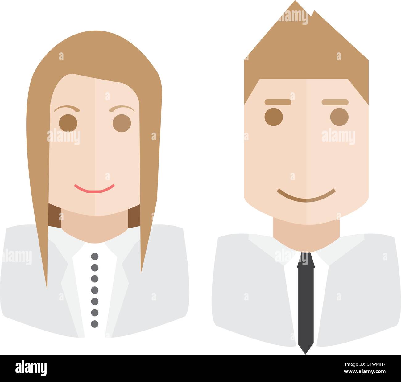 Set avatars black white people Cut Out Stock Images & Pictures - Alamy