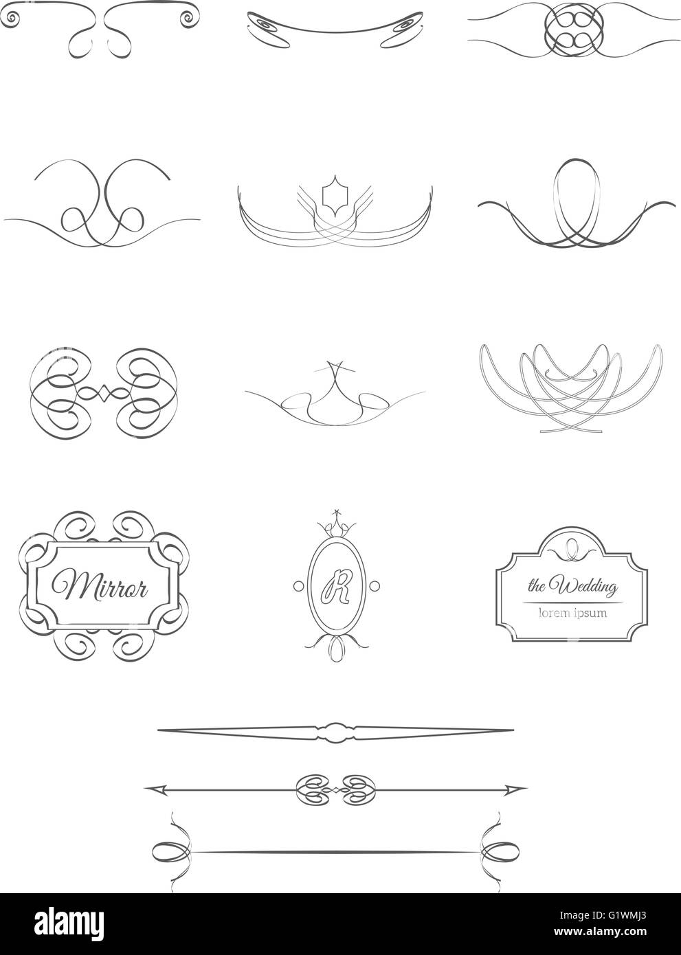 vector objects calligraphic design set Stock Vector Image & Art - Alamy