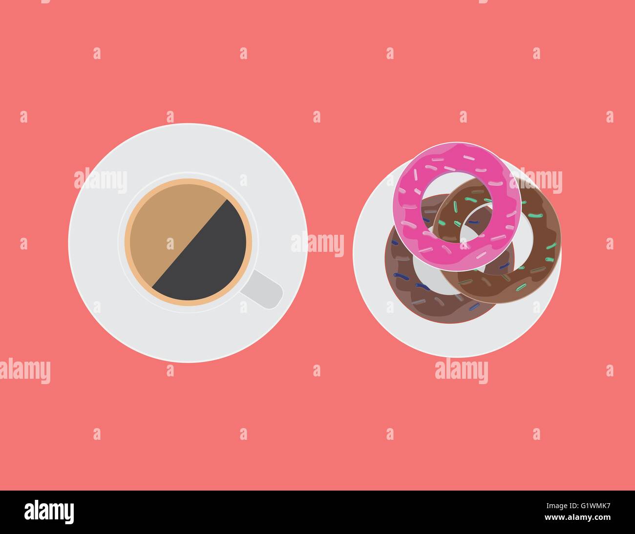 Cup coffee donut isolated Stock Vector Images - Alamy