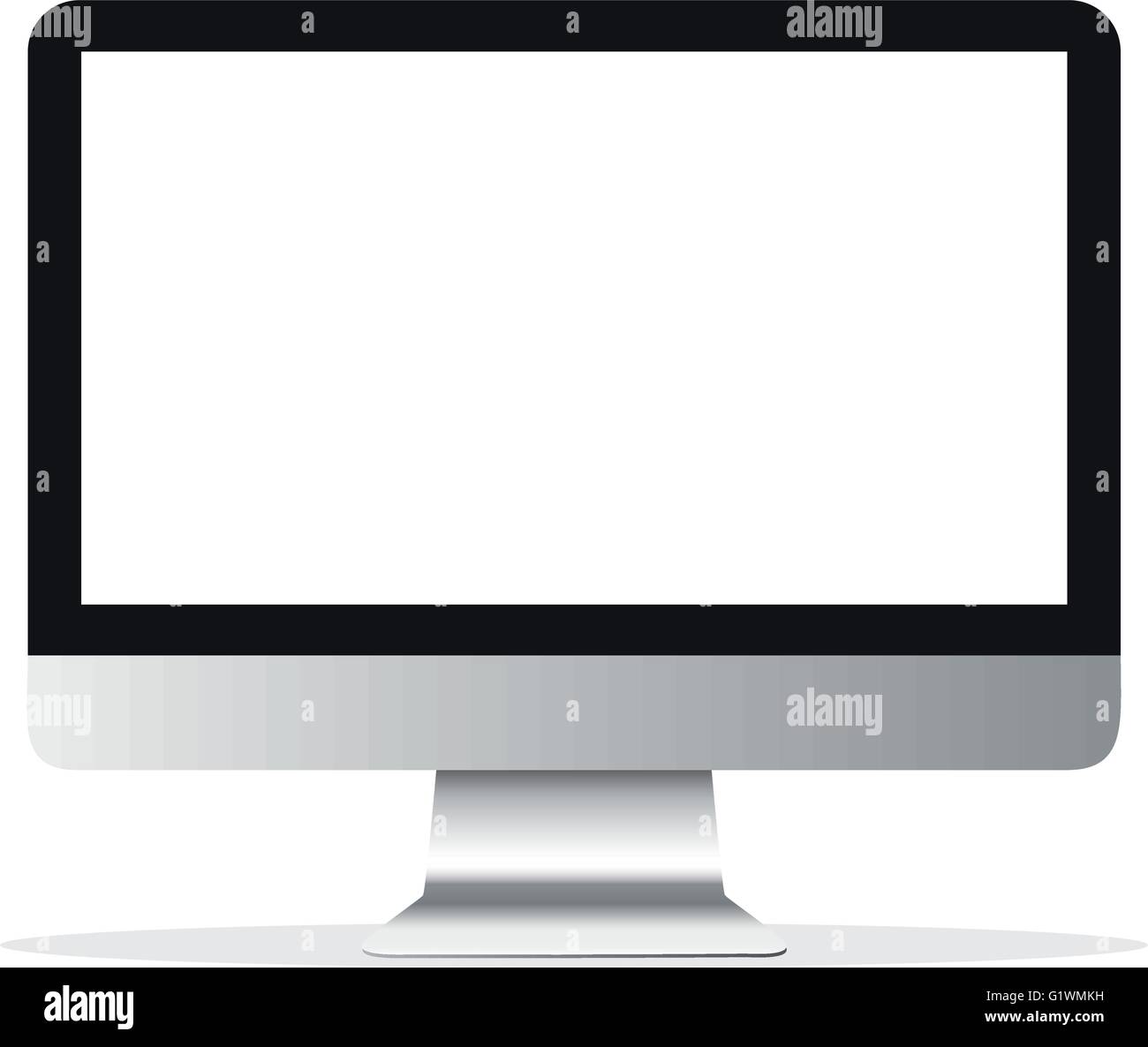 computer display with empty screen isolated on white background Stock ...