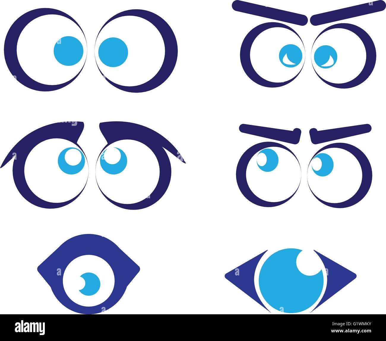 Set of cartoon funny eyes Stock Vector Image & Art - Alamy