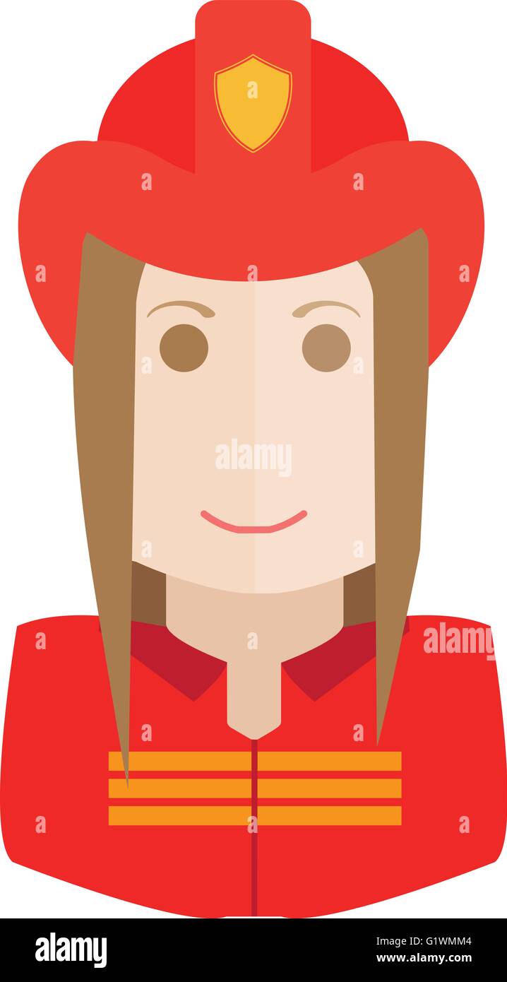 Firefighter, fireman icon. Avatar and person illustration. Flat colored ...