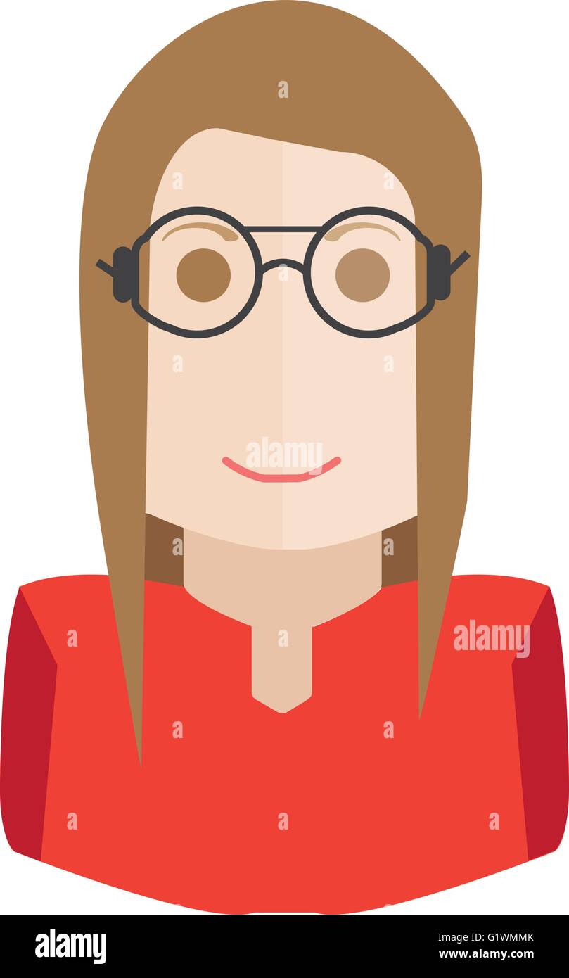 hipster geek avatar flat design Stock Vector Image & Art - Alamy
