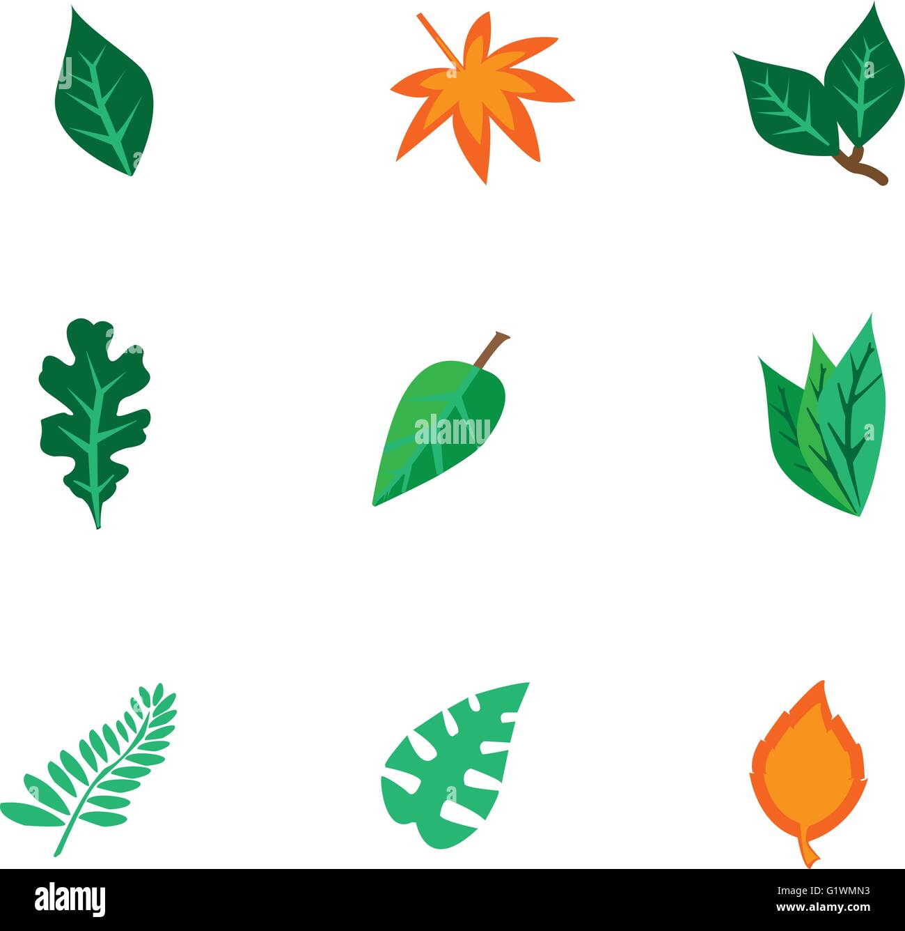 leaf vector objects icons set Stock Vector Image & Art - Alamy