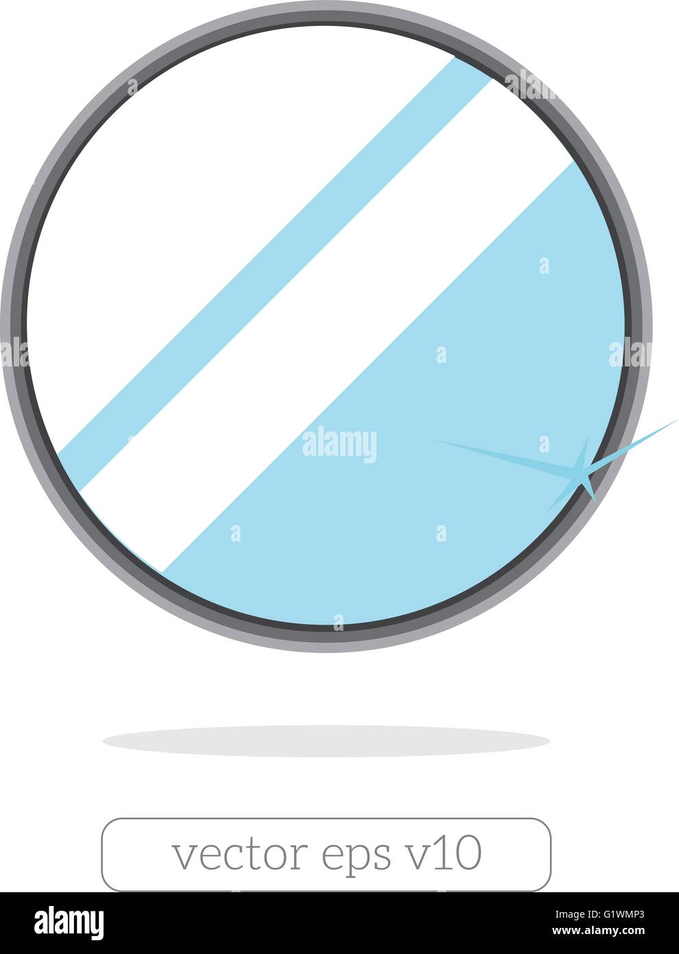 Round mirror with reflection at the wall illustration Stock Vector ...