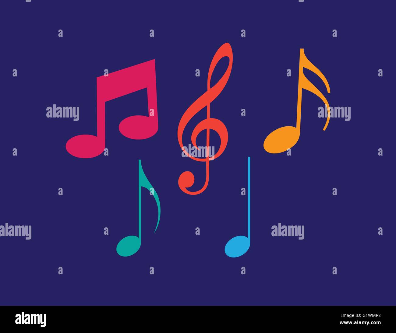 Set of music notes vector Stock Vector Image & Art - Alamy
