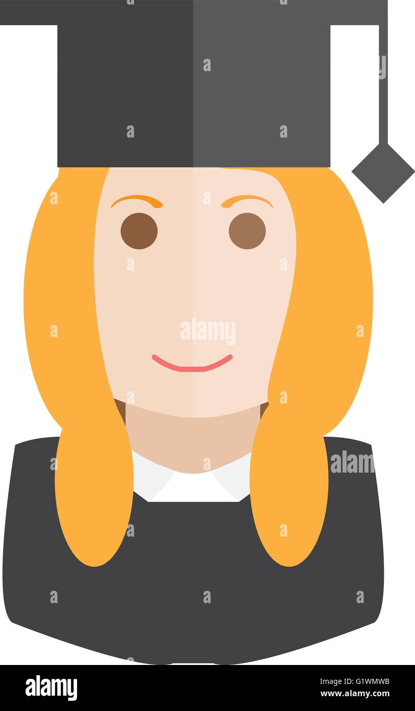 Illustration flat icon avatar in graduation hat vector Stock Vector ...