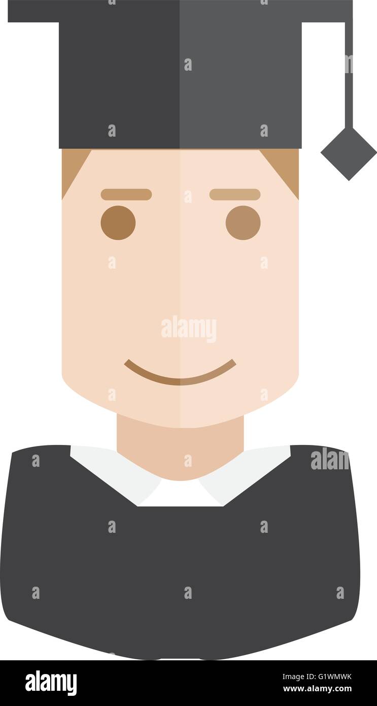 Illustration flat icon avatar in graduation hat vector Stock Vector ...