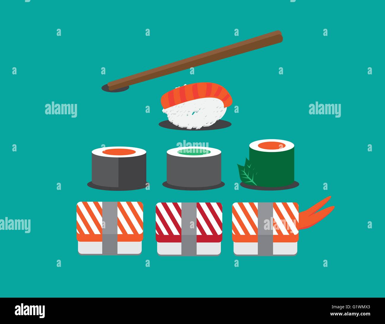 Sushi caviar sauce Stock Vector Images - Alamy