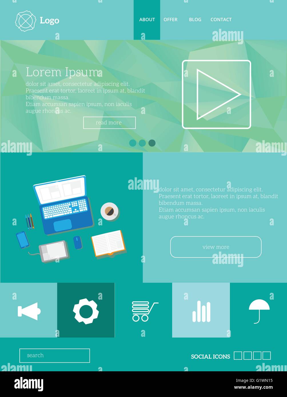 Vector Website Template Design Eps 10 Stock Vector Image & Art - Alamy