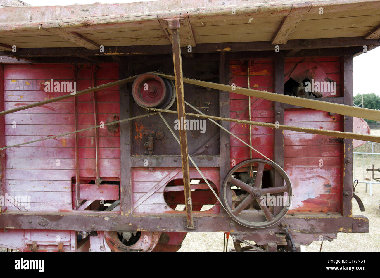 Traditional threshing in Sardinian farm Stock Photo - Alamy