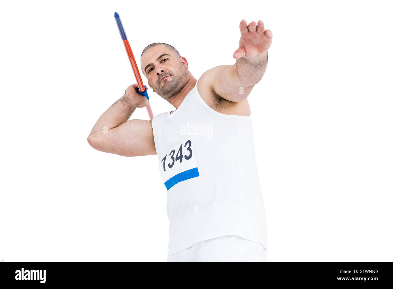 Athlete preparing to throw javelin Stock Photo - Alamy