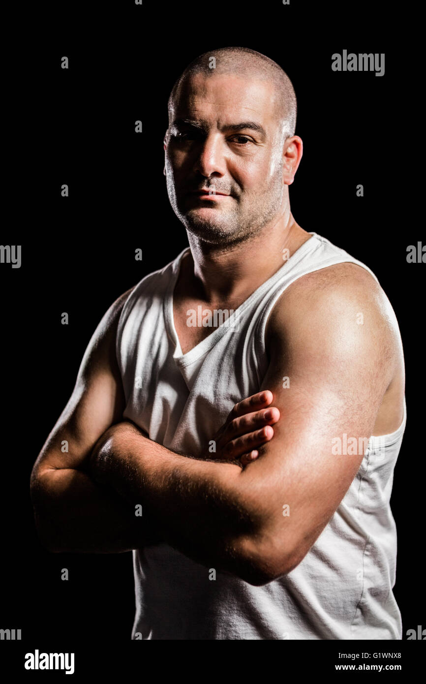 Portrait of muscular athlete Stock Photo - Alamy