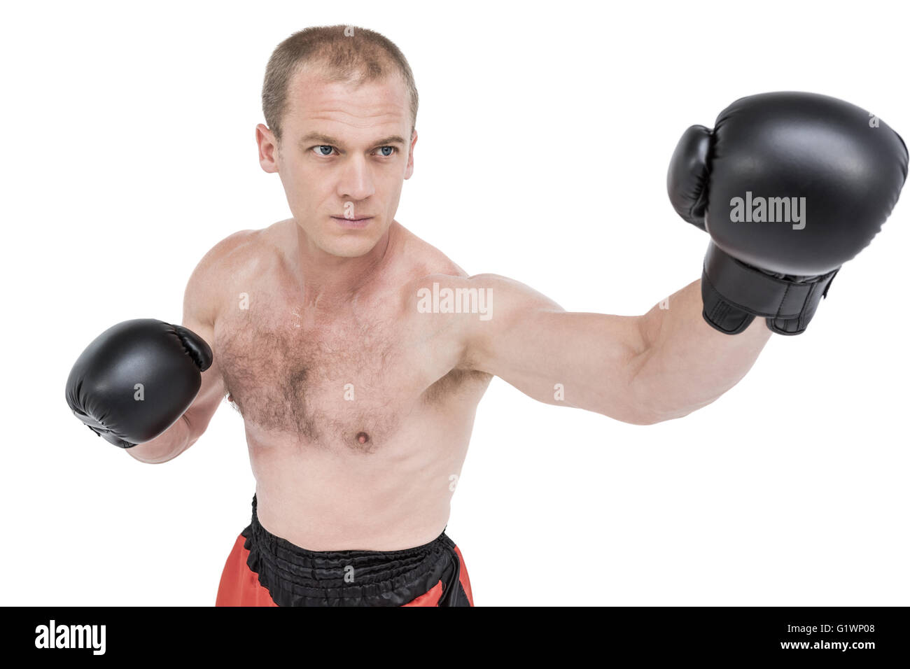 Boxer performing boxing stance Stock Photo - Alamy