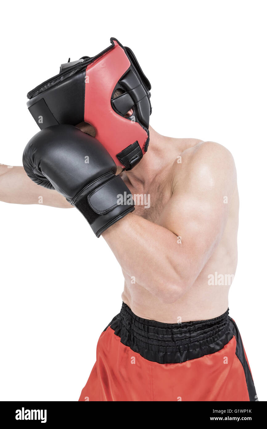 Side view of boxer hitting straight Stock Photo - Alamy