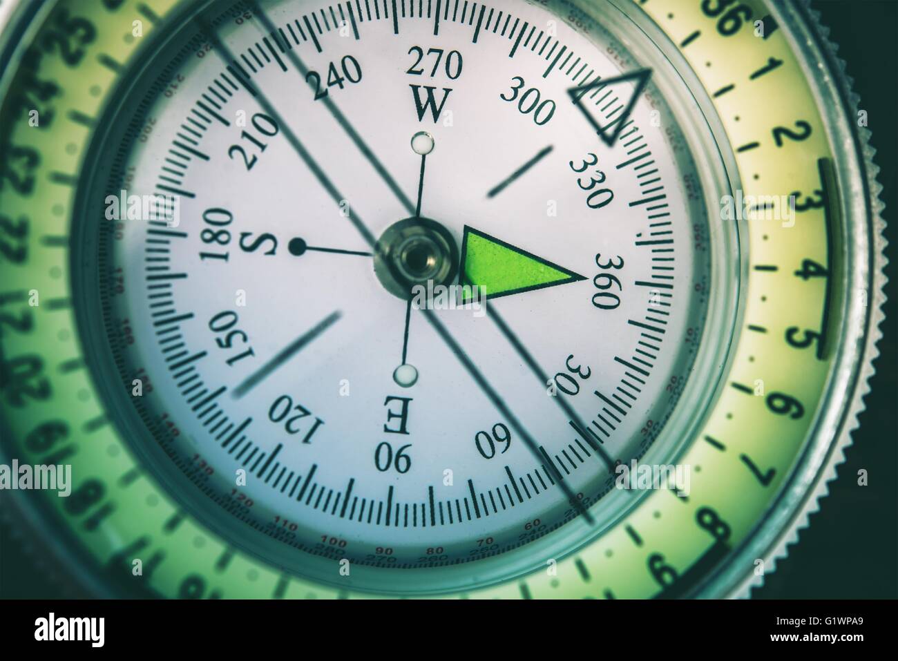 Compass Way Indication. Using Compass Device Stock Photo - Alamy