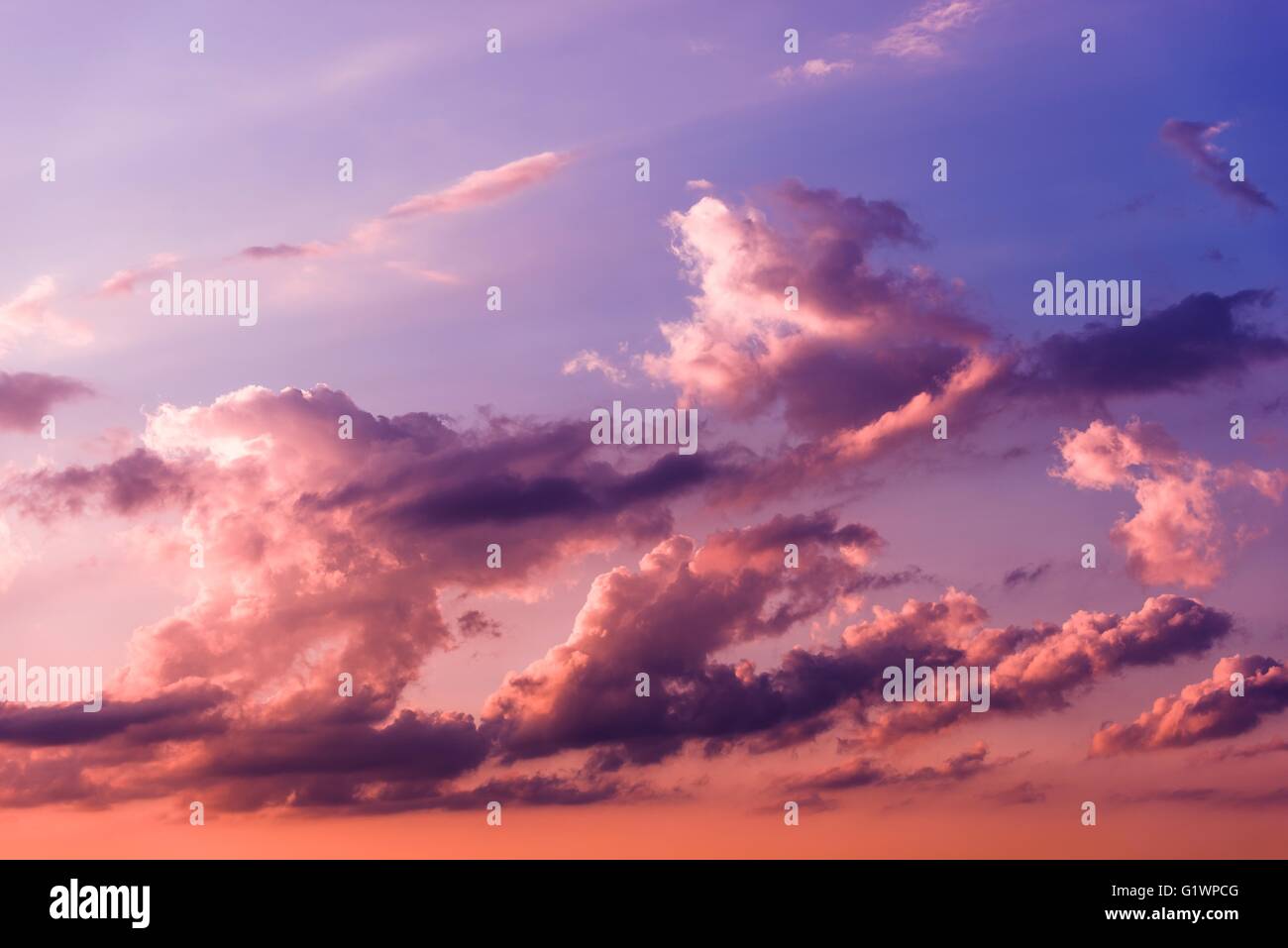 Sunset Cloudscape Background. Scenic Sunset Sky Stock Photo - Alamy