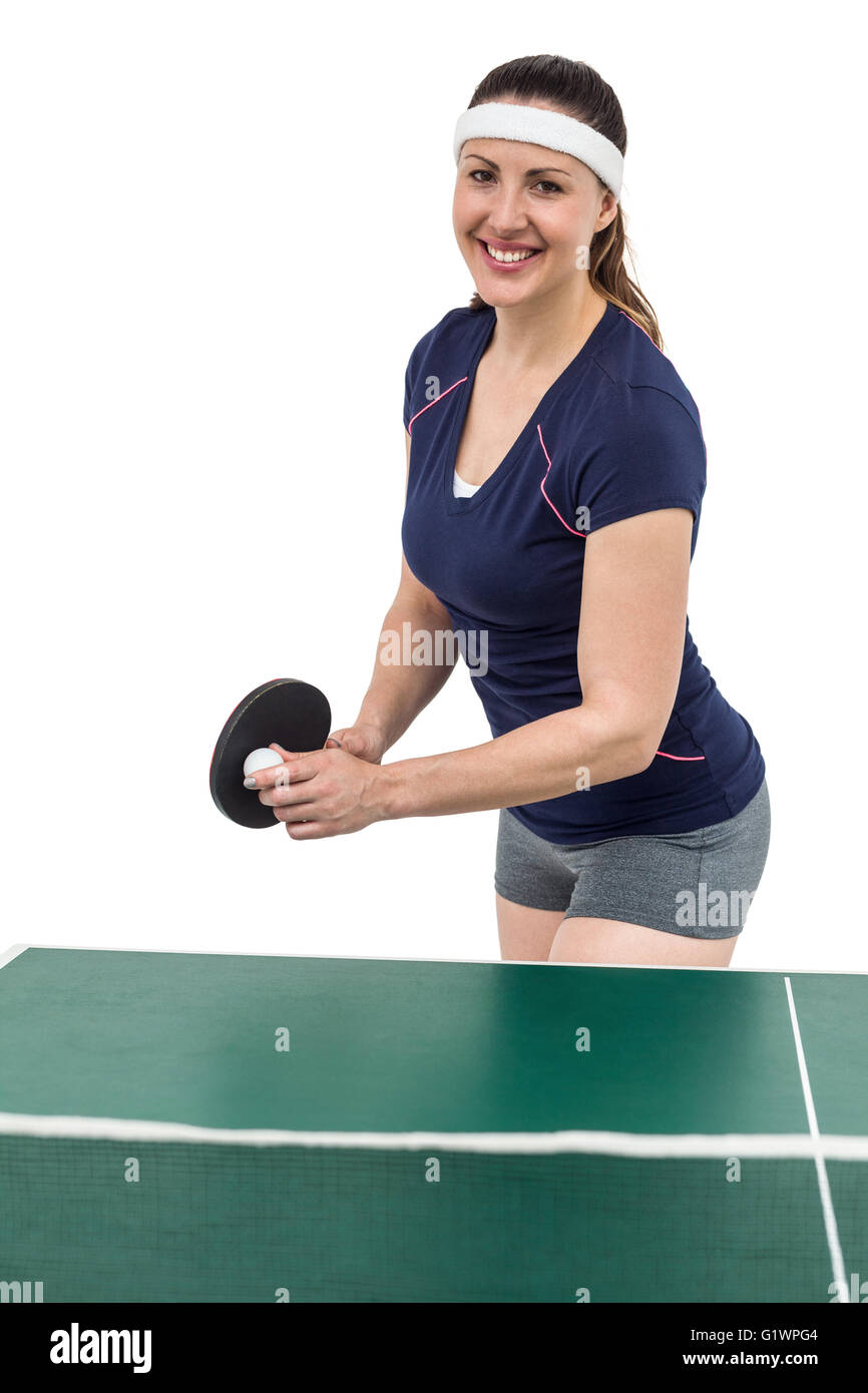 Female athlete playing table tennis Stock Photo - Alamy