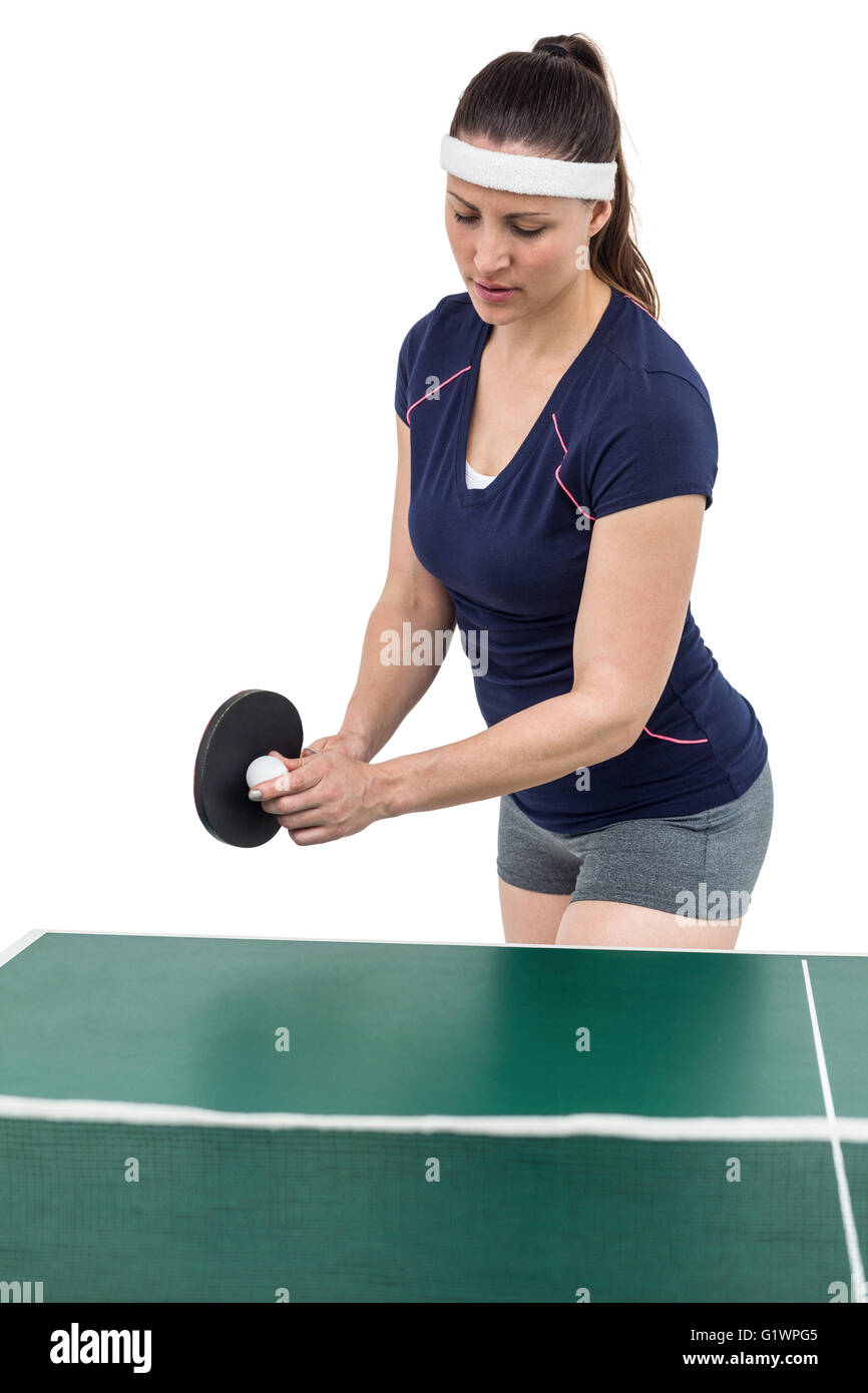 Female athlete playing table tennis Stock Photo - Alamy