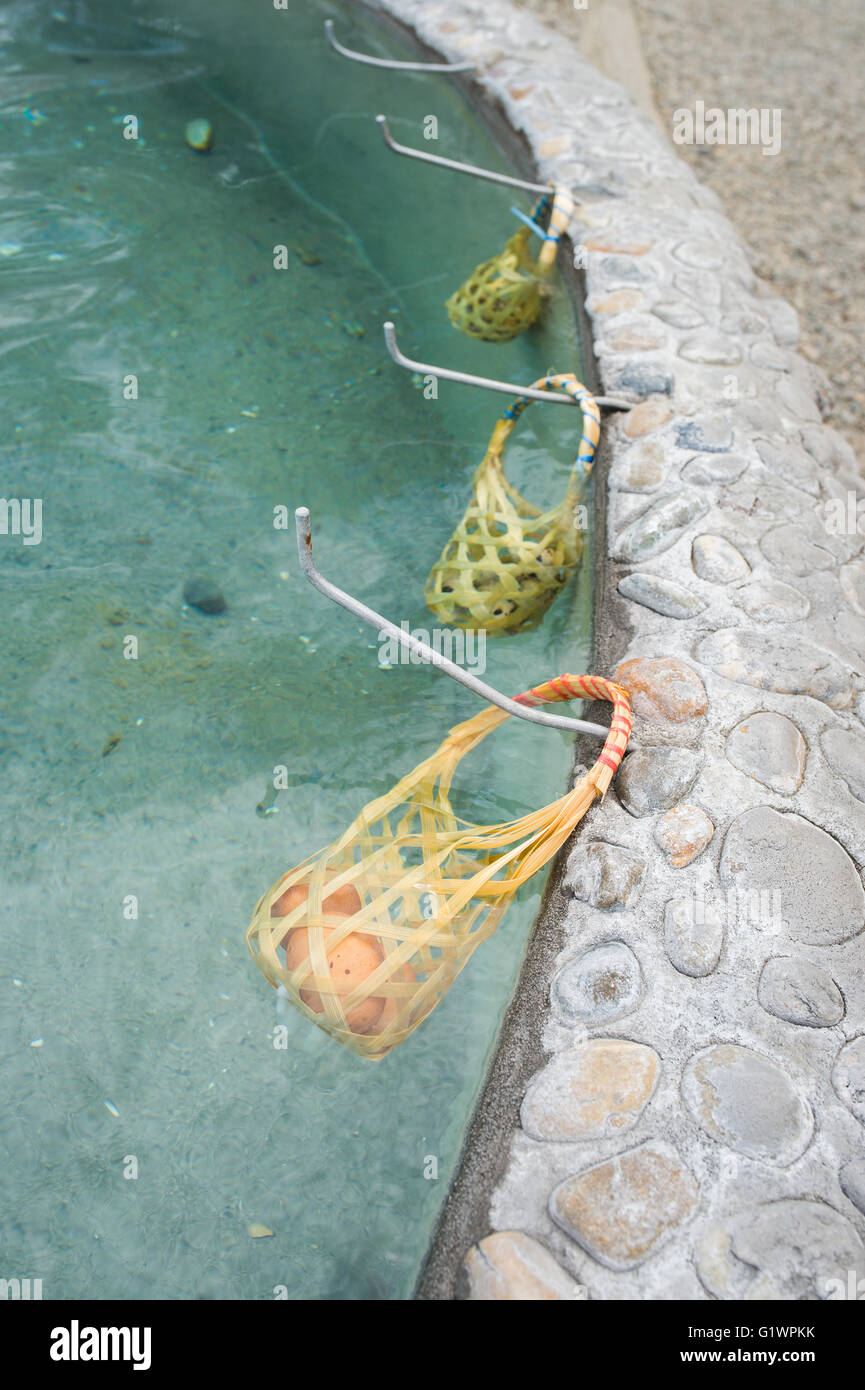 Boiled egg in hot spring Stock Photo - Alamy