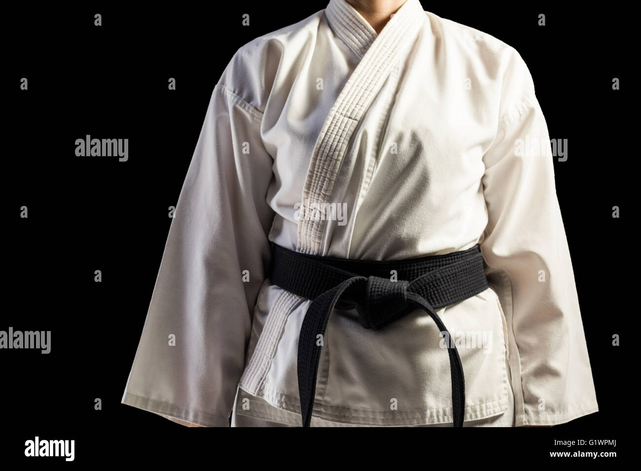 Mid section of karate player Stock Photo - Alamy