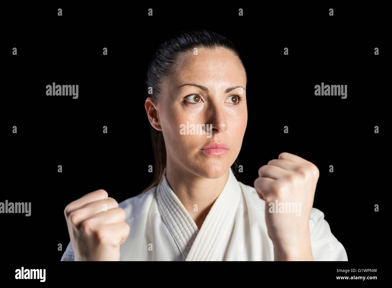 Professional female karate fighter isolated hi-res stock photography ...