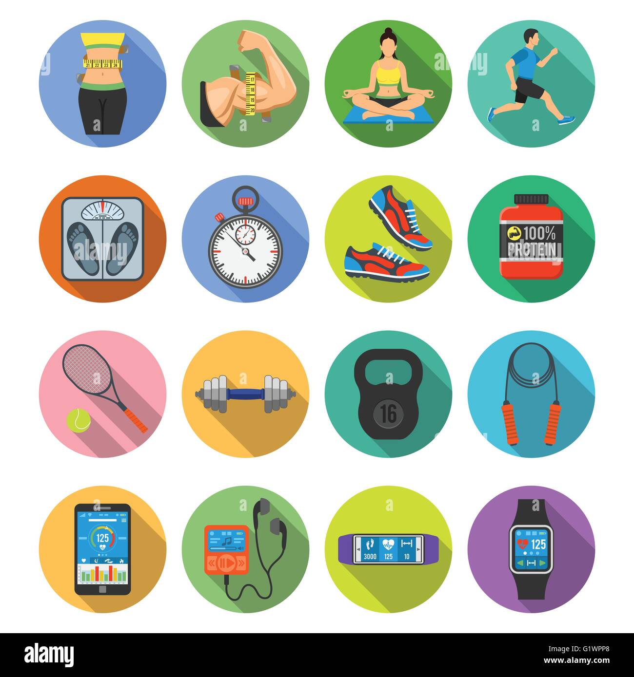 Fitness Icon Set Stock Vector Image & Art - Alamy