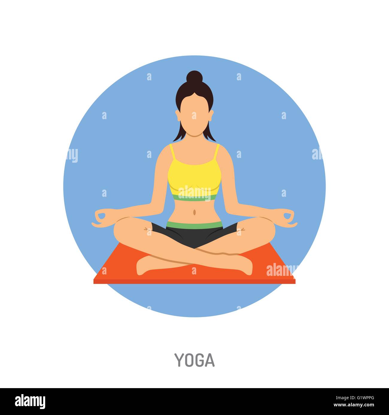 Yoga lotus young woman Stock Vector Images - Alamy