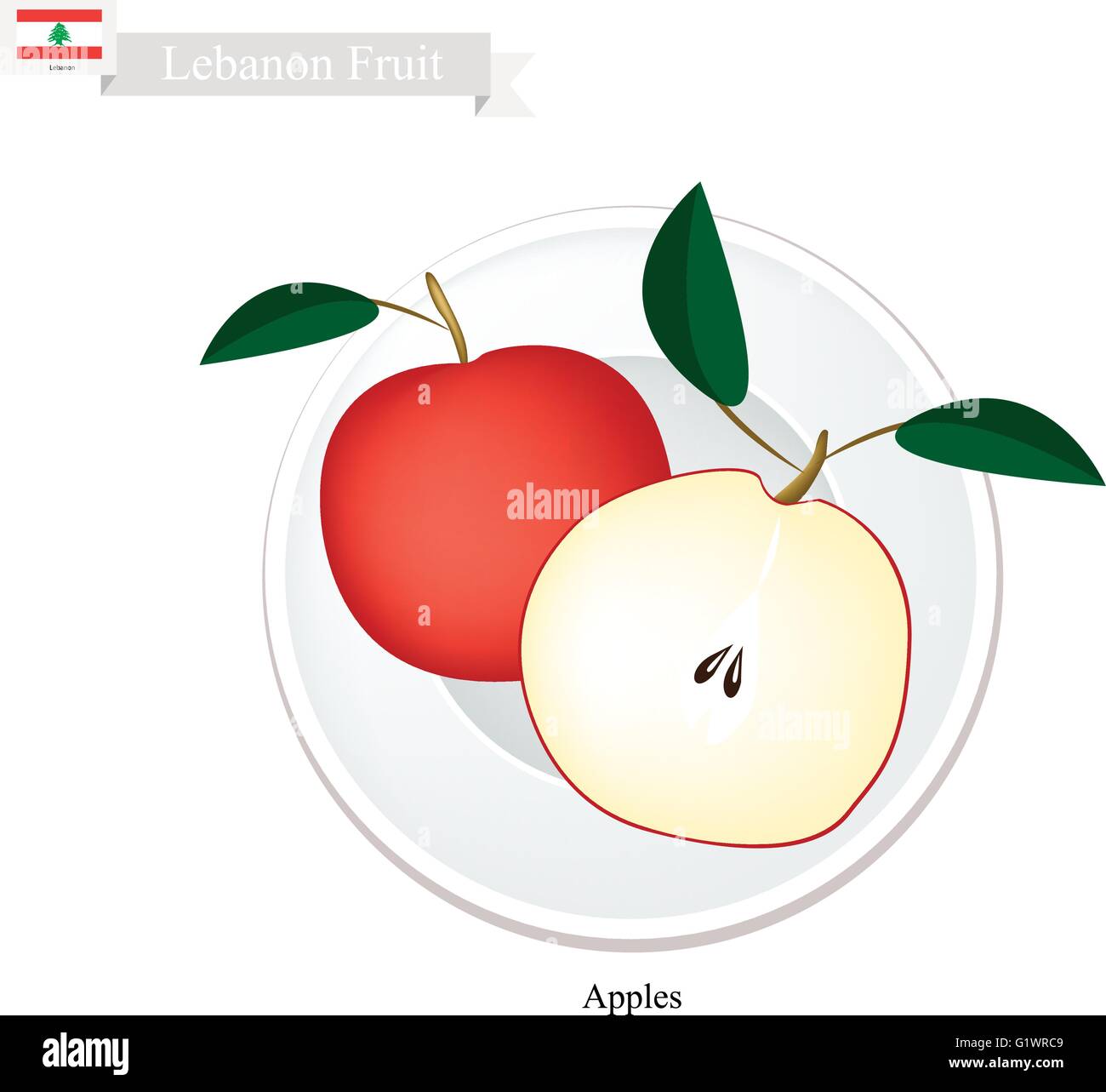 Lebanon Fruit, Illustration of Apple. One of The Most Popular Fruits of ...