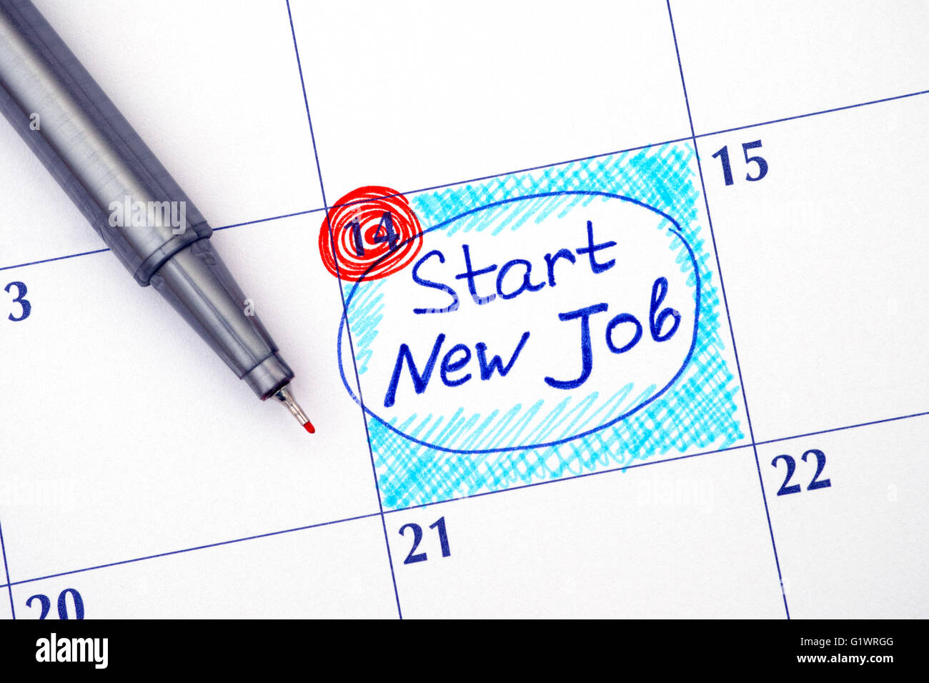 Word start calendar hi-res stock photography and images - Alamy