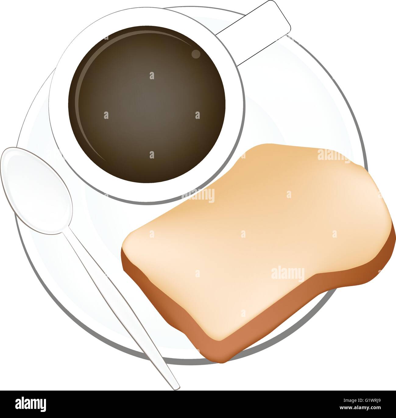 Coffee Break, Hot Coffee with Homemade Freshly Baked Bread Isolated on ...