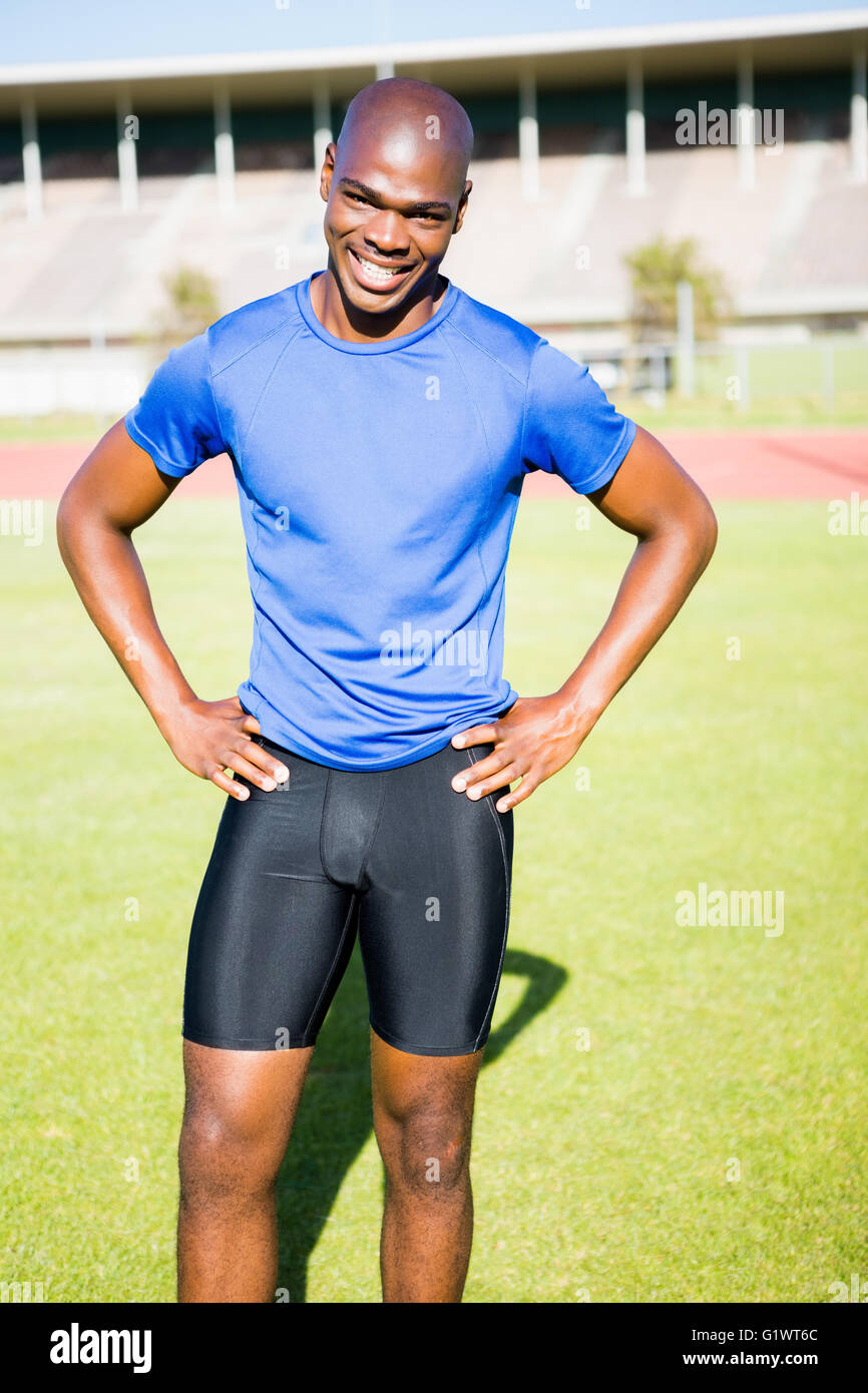 Portrait of a happy athlete Stock Photo - Alamy