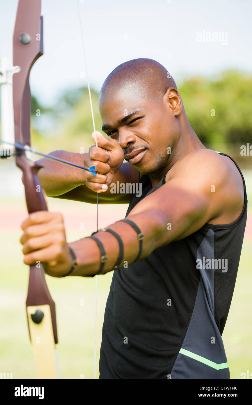 Athlete practicing archery Stock Photo - Alamy