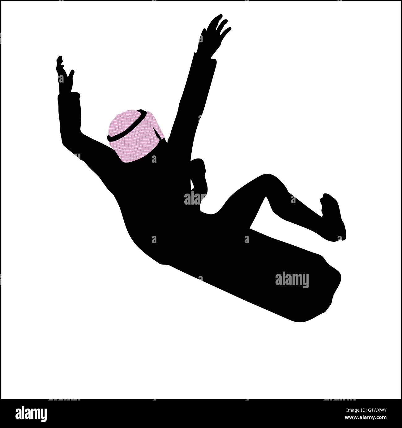 middle east style dressed man silhouette - in falling pose Stock Vector ...