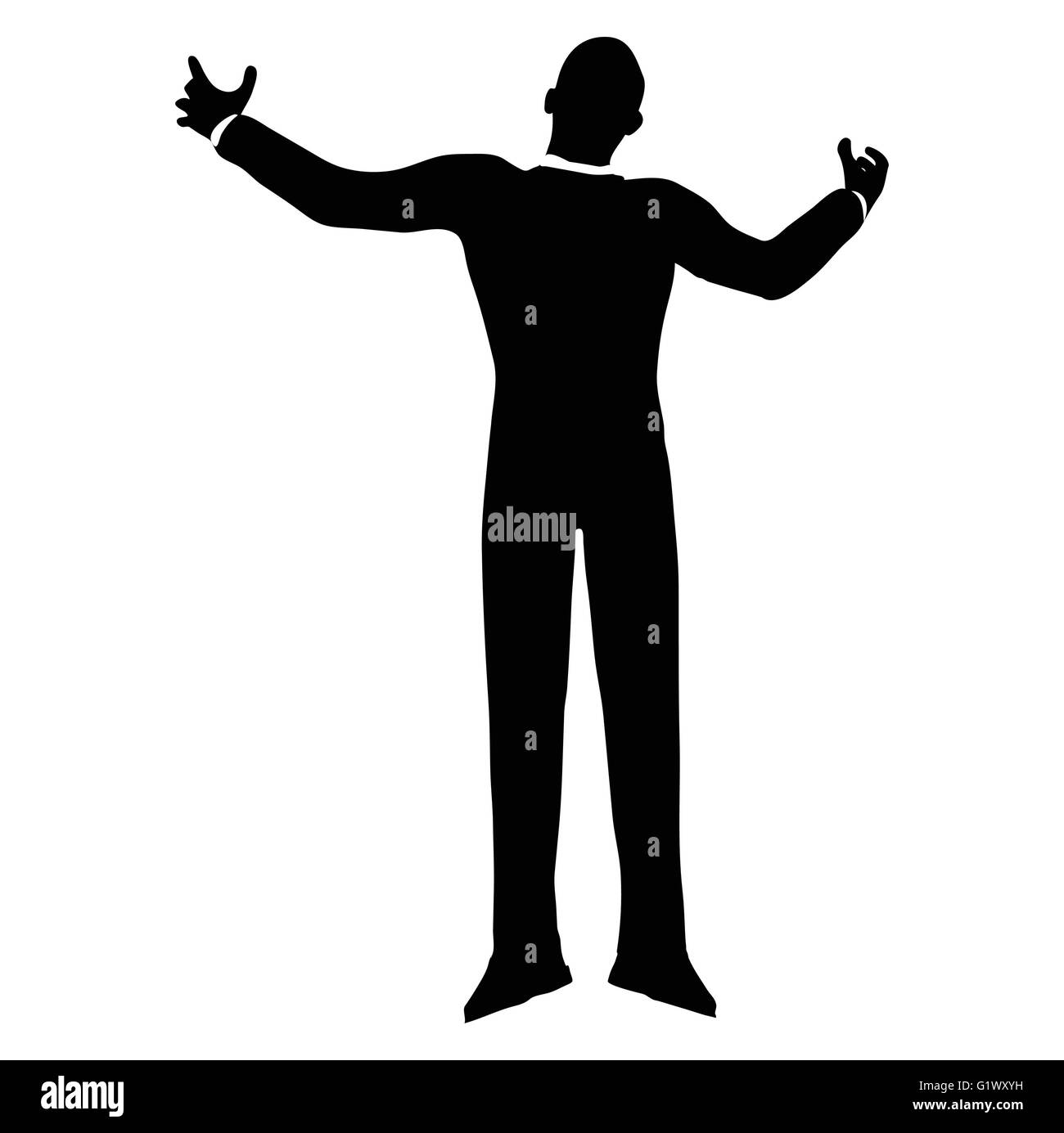 Vector Image - businessman silhouette in gorilla pose isolated on white ...