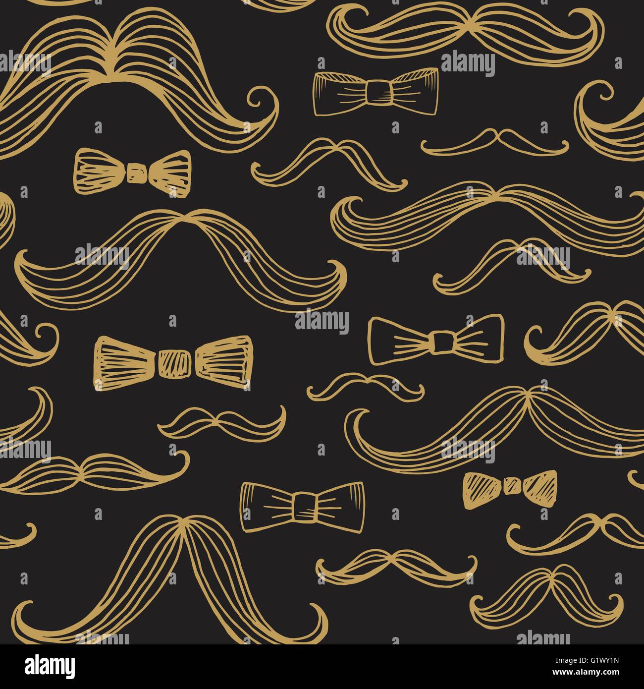 Bow Tie and Moustache Seamless Pattern. Vector illustration Stock Vector Image & Art - Alamy