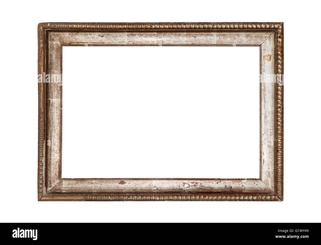 Very old wooden frame. Isolated on white background Stock Photo - Alamy