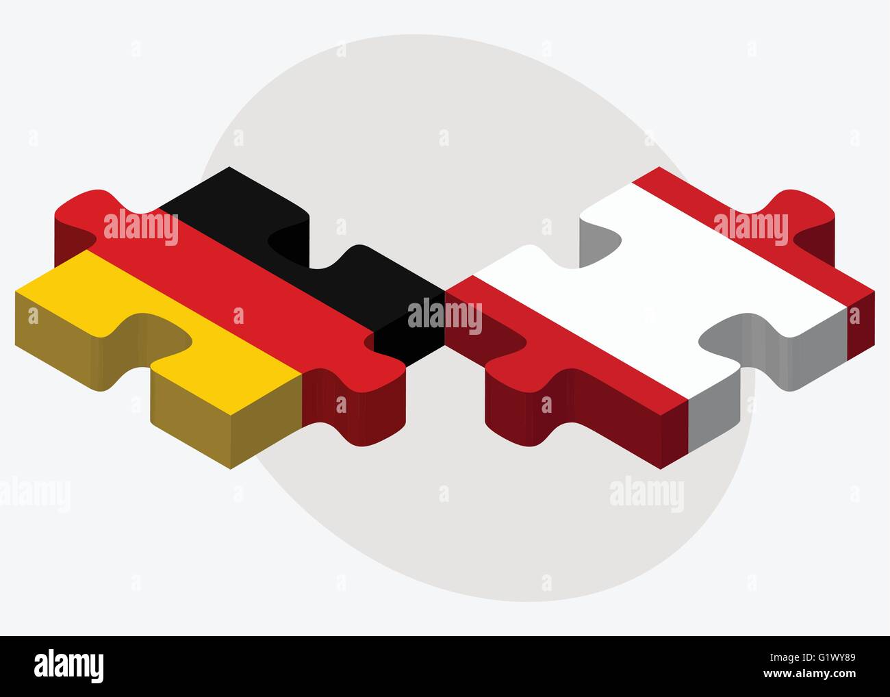 Germany and French Polynesia Flags in puzzle isolated on white ...