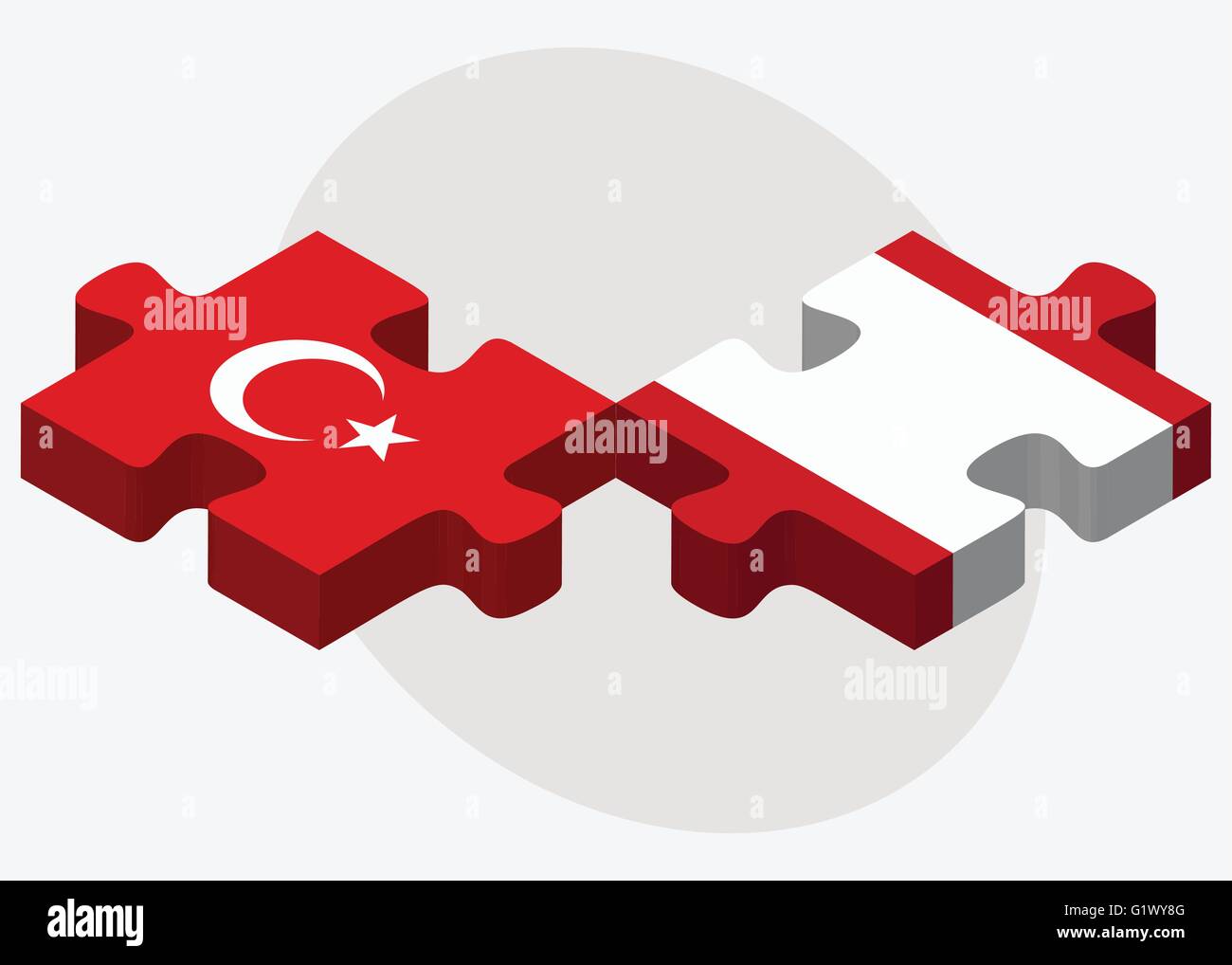 Turkey and French Polynesia Flags in puzzle isolated on white ...