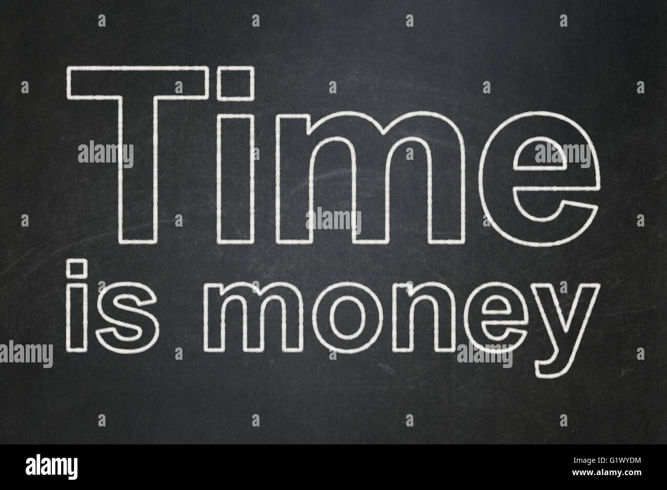 Timeline concept: Time Is money on chalkboard background Stock Photo ...