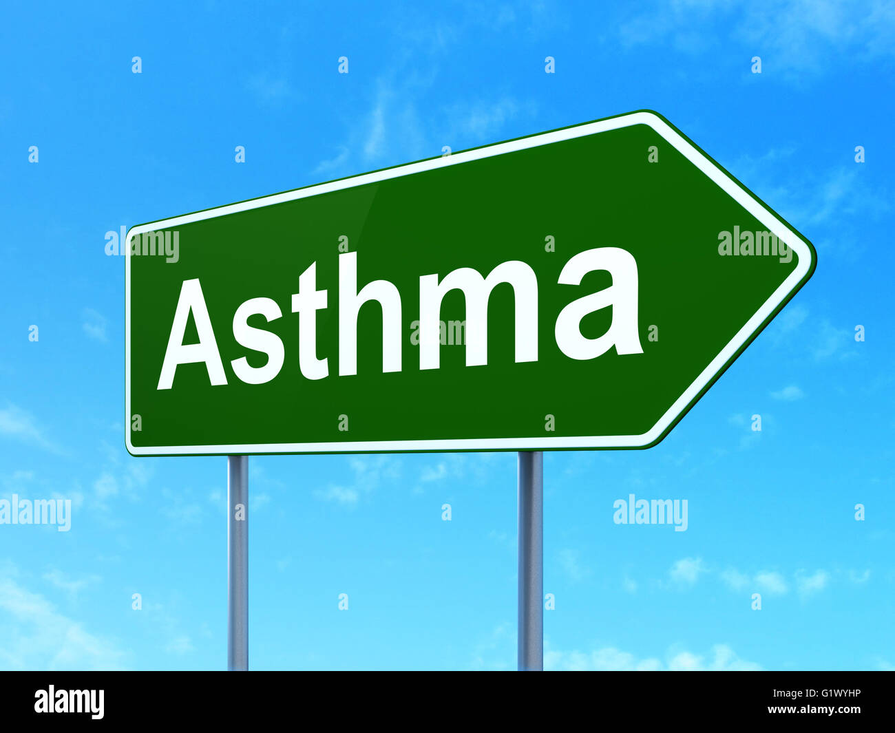 Healthcare concept: Asthma on road sign background Stock Photo - Alamy